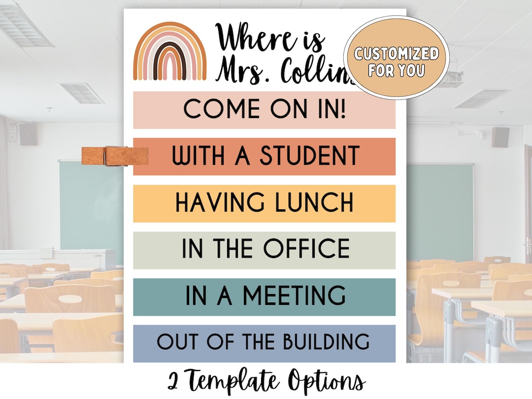 Personalized School Counselor Door Sign Boho, Where is the Guidance ...