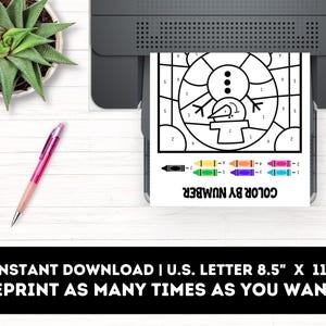 Winter Color by Number, Winter Coloring Pages, Holiday Crafts for Kids ...