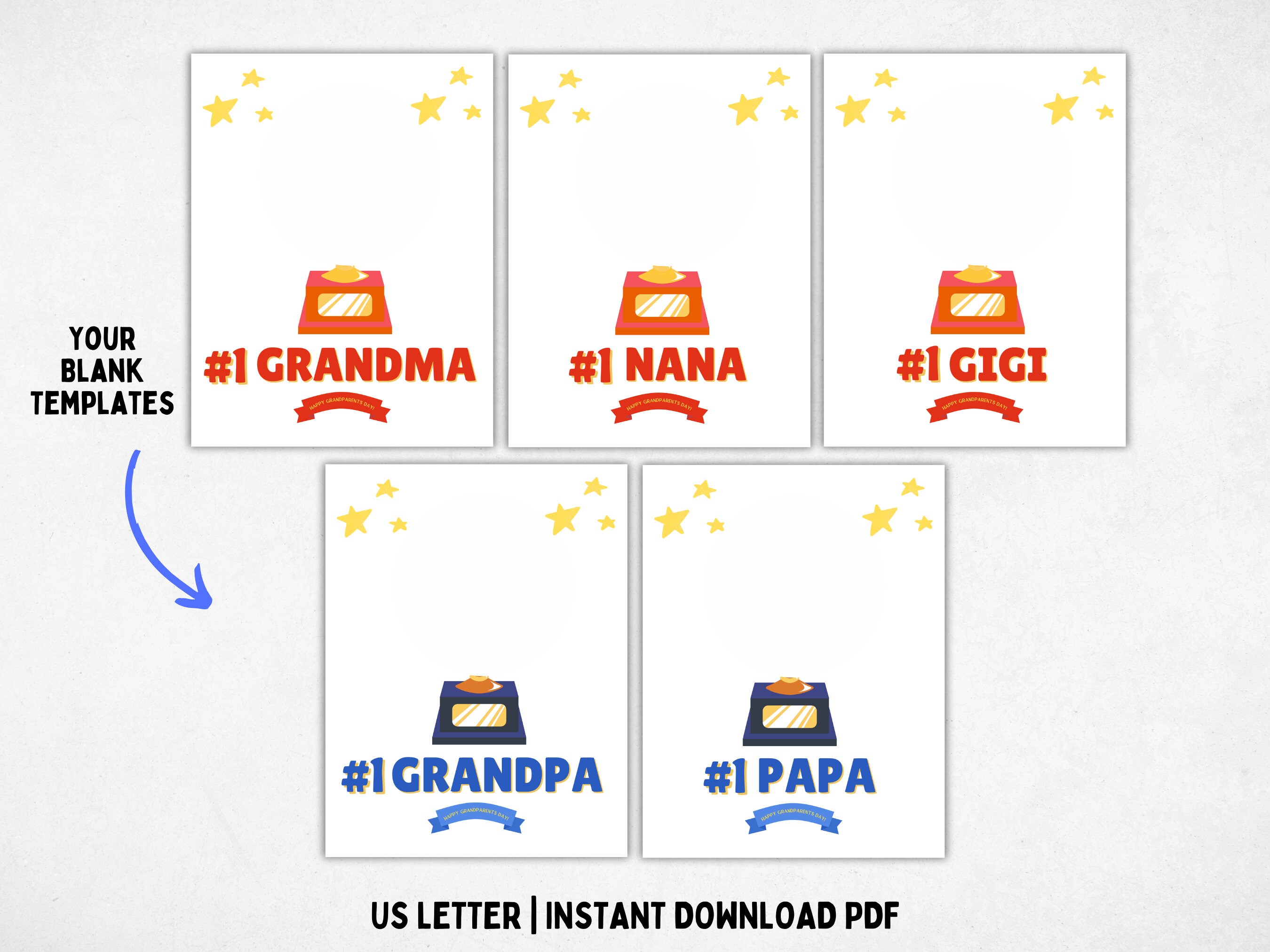 Grandparent Trophy Handprint Craft, Grandpa Handprint Art, Grandparents ...