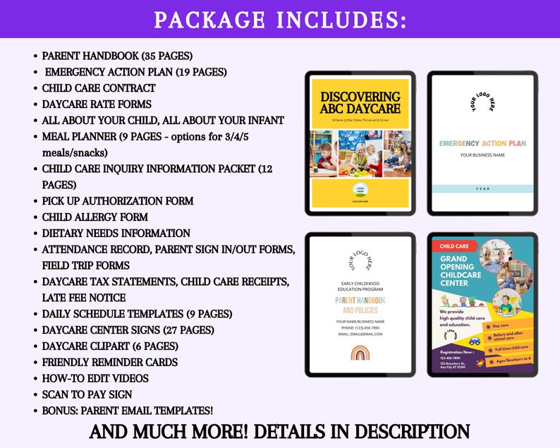Opening a Home Daycare Starter Kit, Daycare Forms, Childcare Forms ...