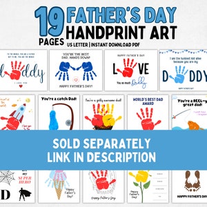 Father's Day Footprint Art, Fishing Handprint Templates for Dad, Daddy ...