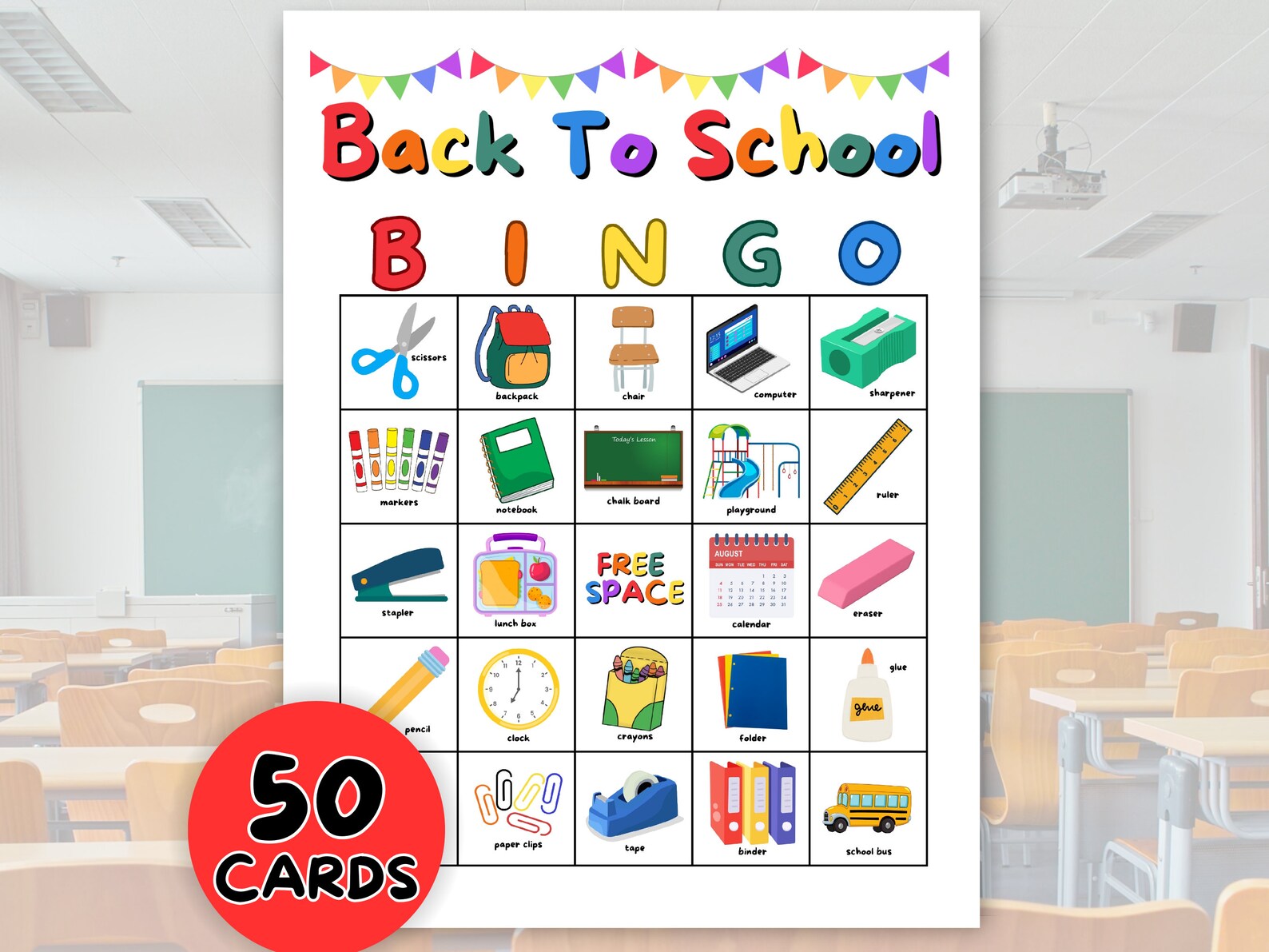 Back to School BINGO, First Day of School Activity, Classroom ...