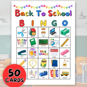 Back to School BINGO, First Day of School Activity, Classroom ...