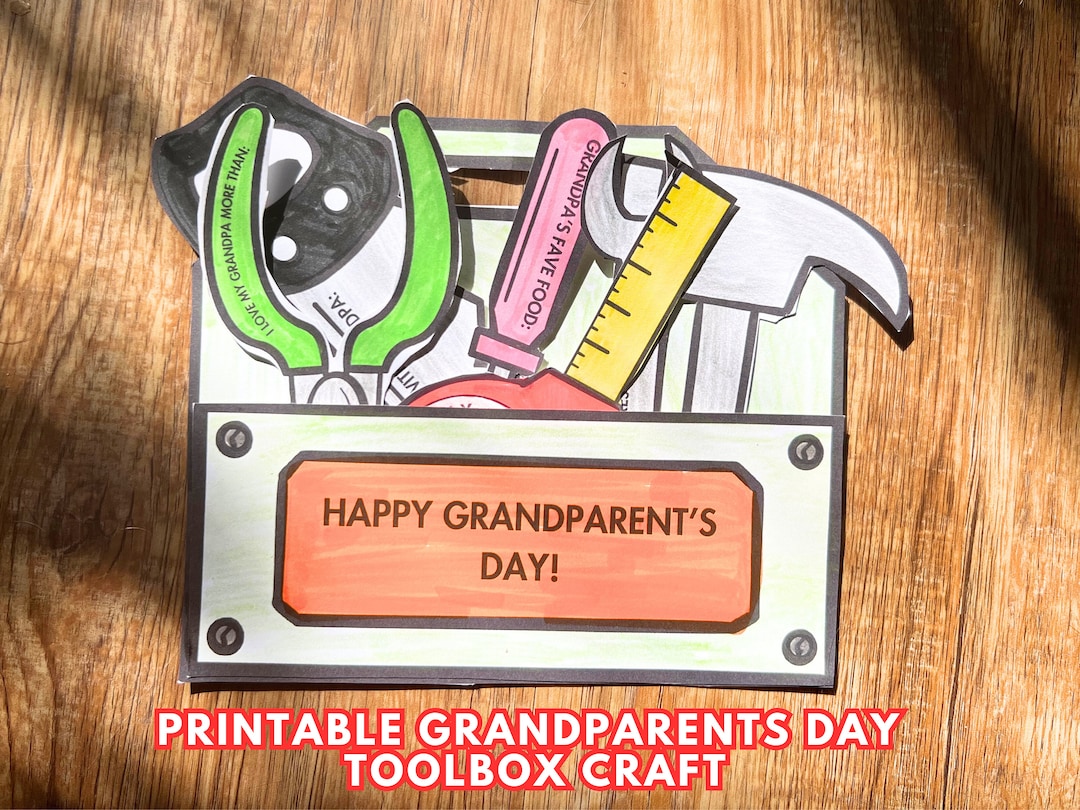 All About Grandpa Toolbox Craft for Kids, Grandparents Day Printable ...