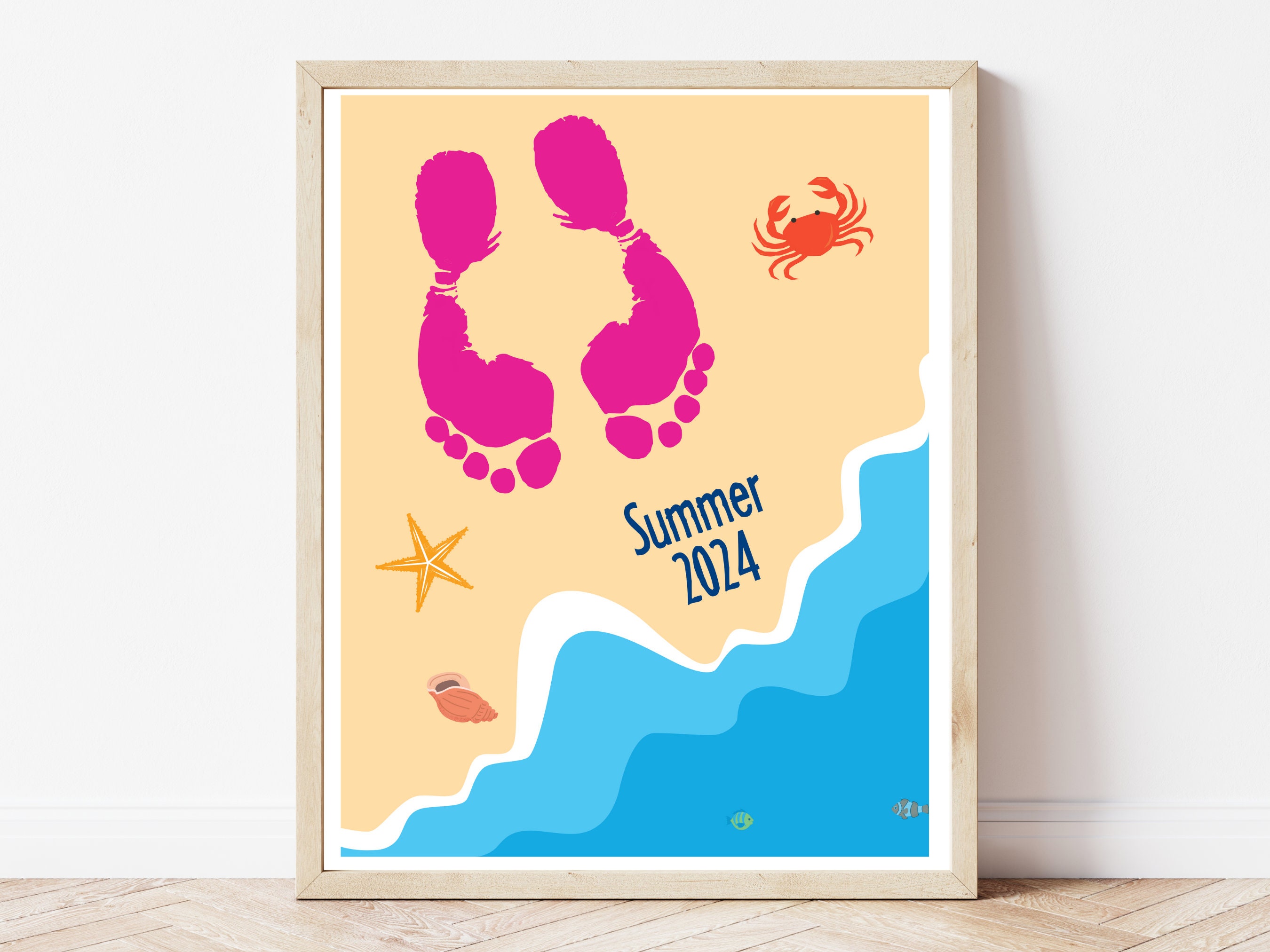Beach Handprint Craft for Kids, Printable Summer Art for Kids, Summer ...