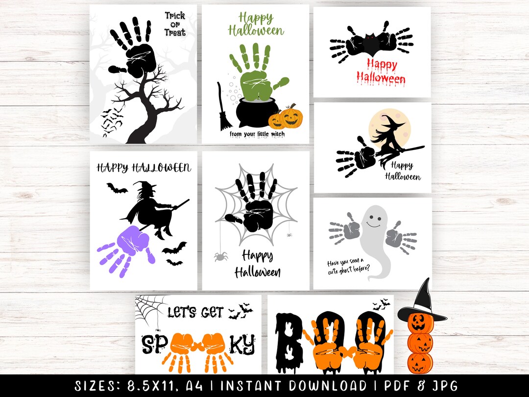 Halloween Handprint Art, Handprint Diy Craft, Halloween Crafts, Happy ...