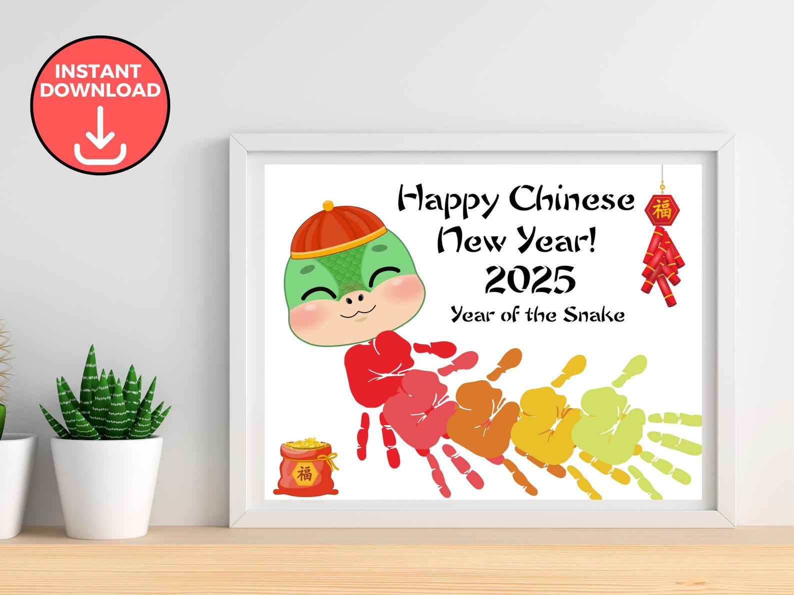Chinese New Year Handprint Craft, Lunar New Year Handprint Art, Year of ...
