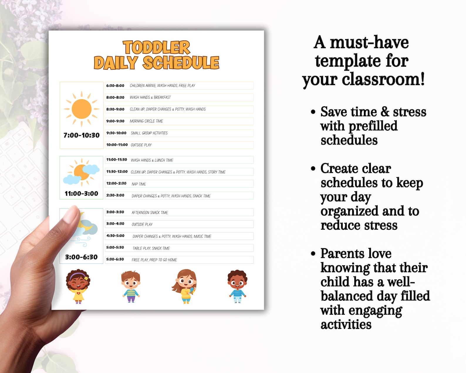 Daily Daycare Schedule, Editable Daycare Schedule Template, Toddler ...