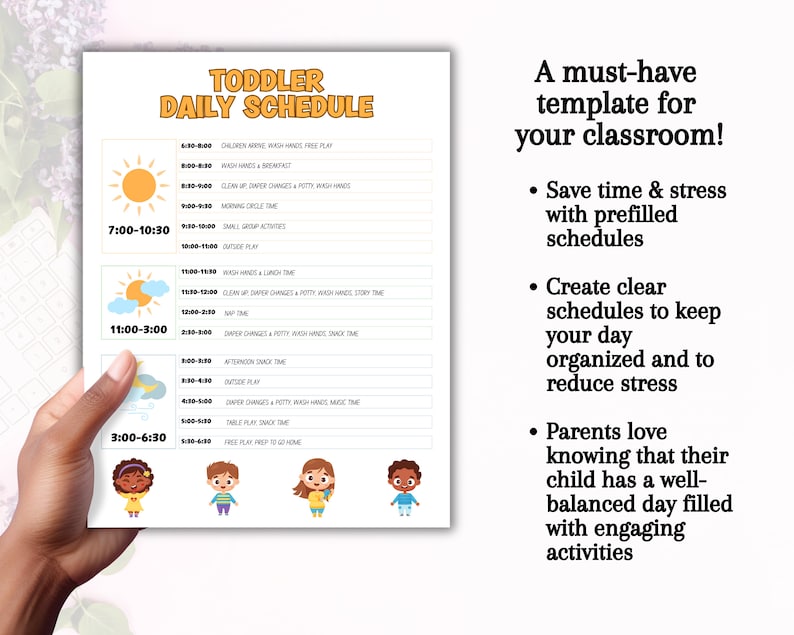 Daily Daycare Schedule, Editable Daycare Schedule Template, Toddler ...