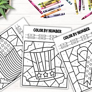 Memorial Day Color-by-number Coloring Page for Kids, Independence Day ...