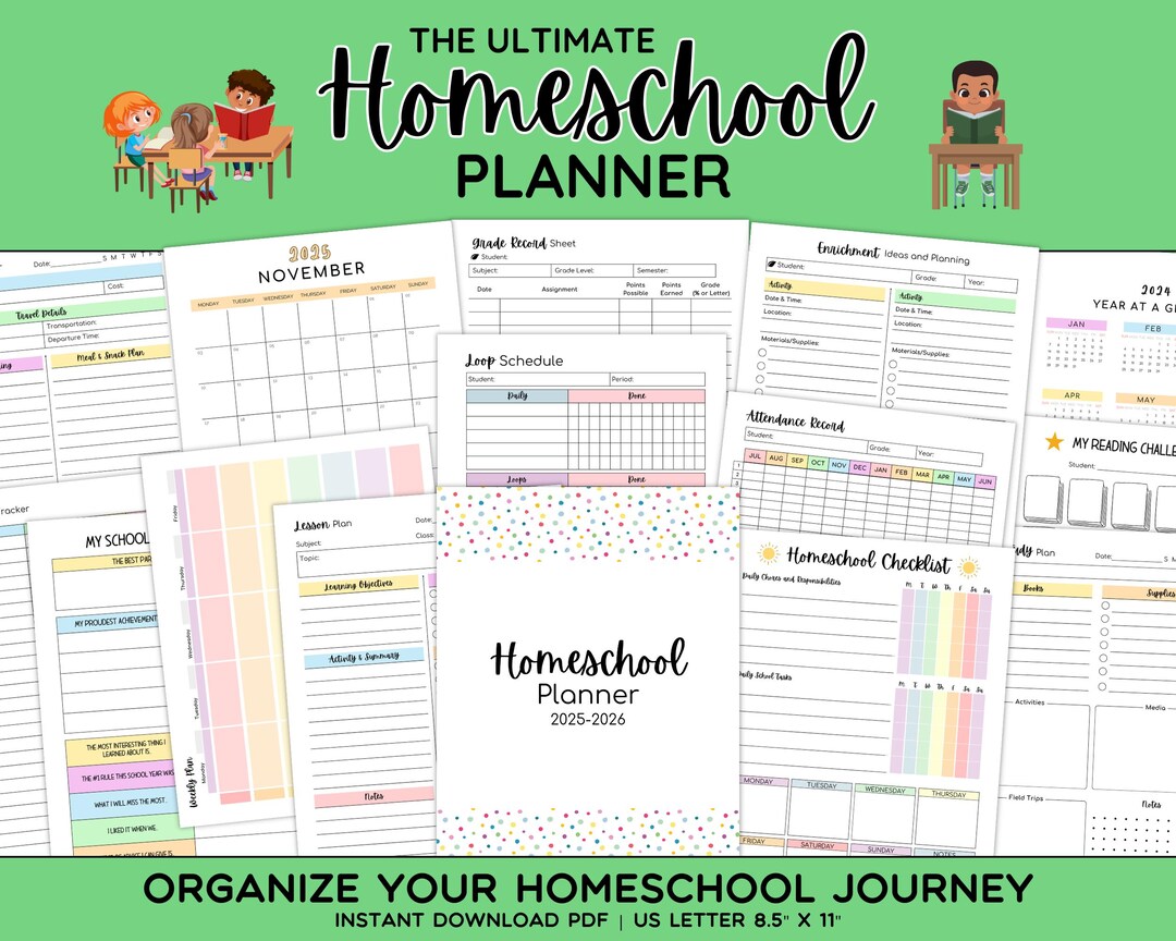 Homeschool Planner Printable 2025-2026, Homeschool Mom Planning Pages ...