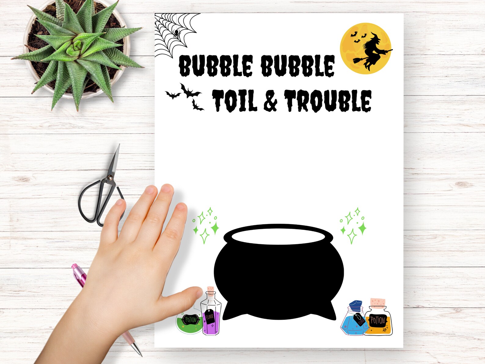 Toil and Trouble Halloween Handprint Art, Witches Brew Halloween ...