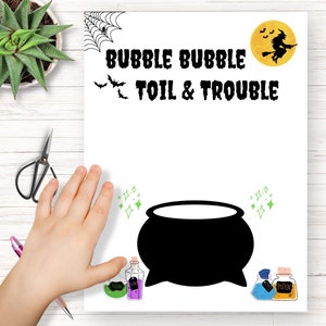 Toil and Trouble Halloween Handprint Art, Witches Brew Halloween ...