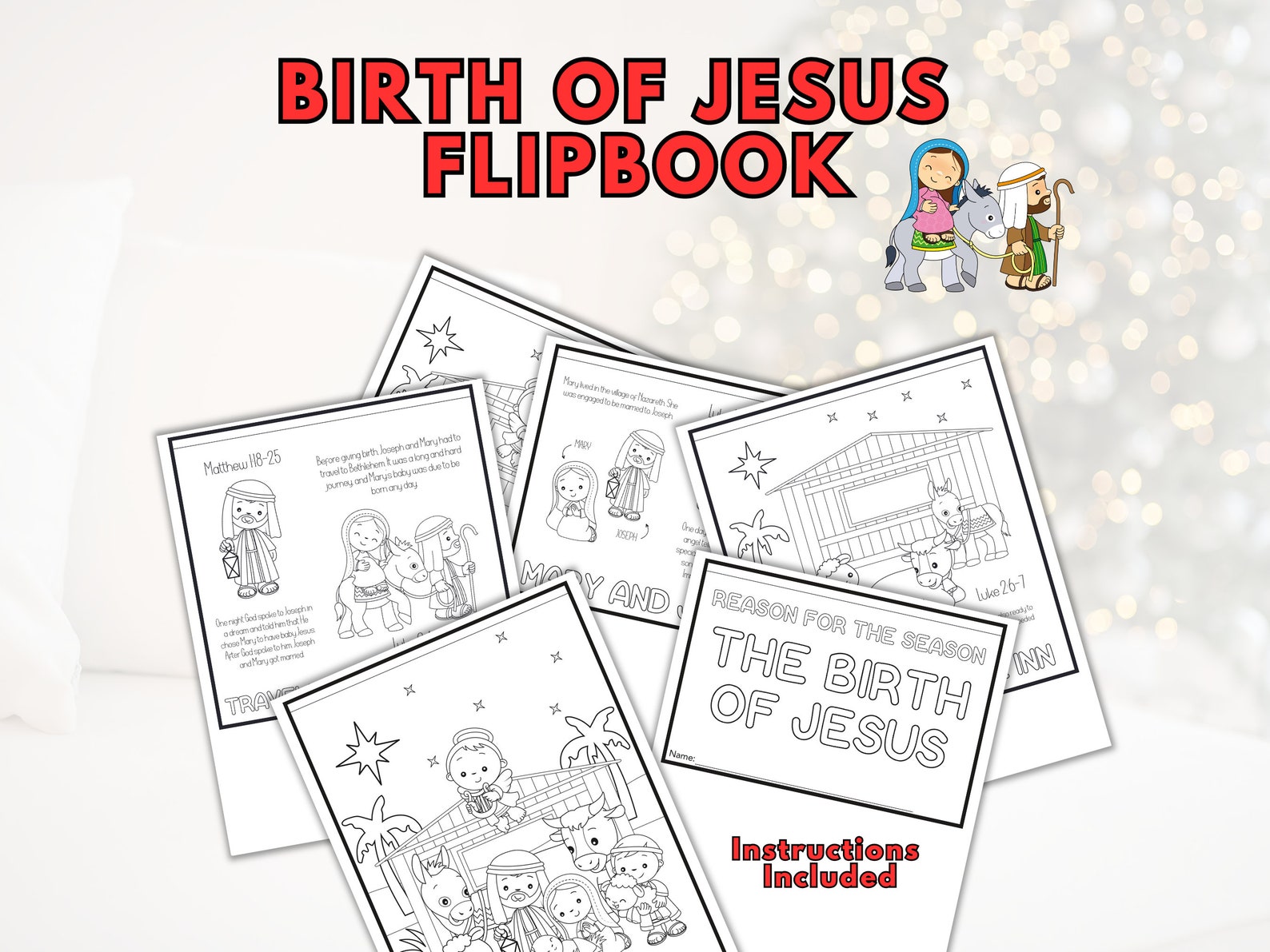 Nativity Story Birth of Jesus Sunday School Crafts Kids Bible Story ...