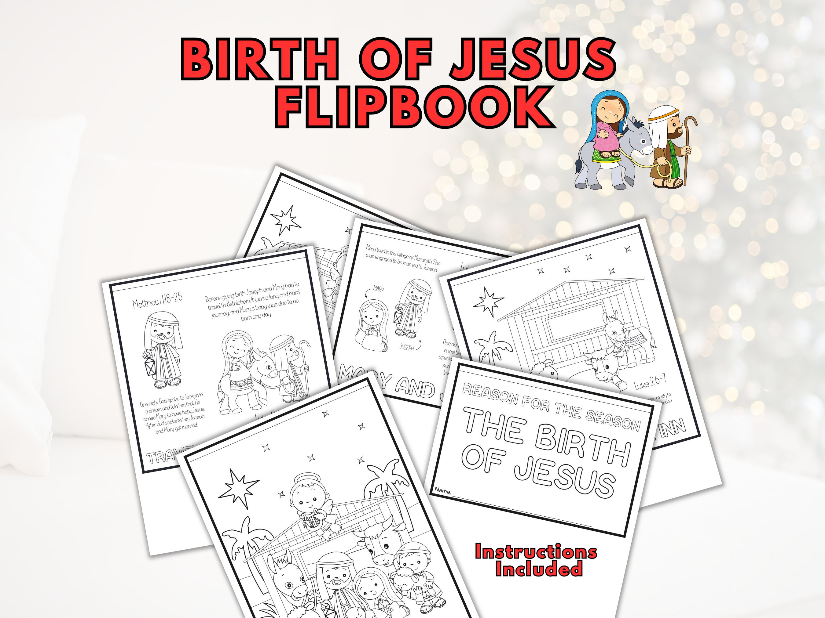 Nativity Story Birth of Jesus Sunday School Crafts Kids Bible Story ...