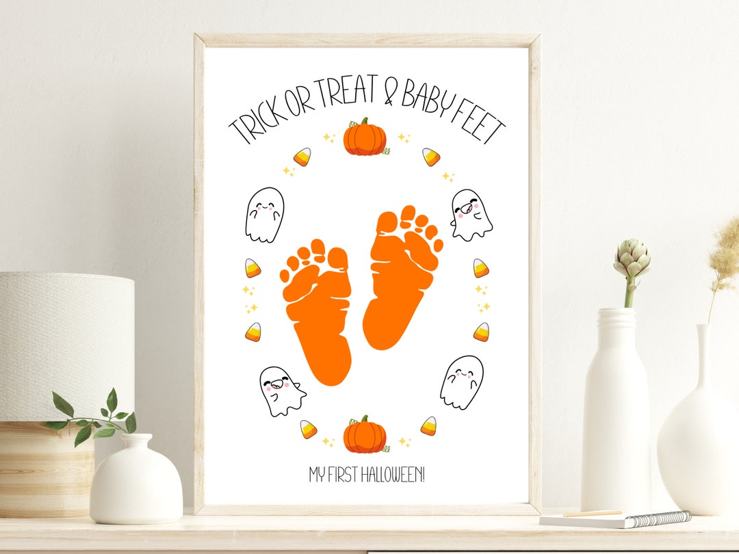 Baby’s First Halloween Keepsake, Halloween Footprint Art, Halloween Kid ...