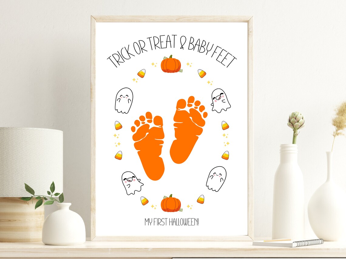 Babys First Halloween Keepsake, Halloween Footprint Art, Halloween Kid ...