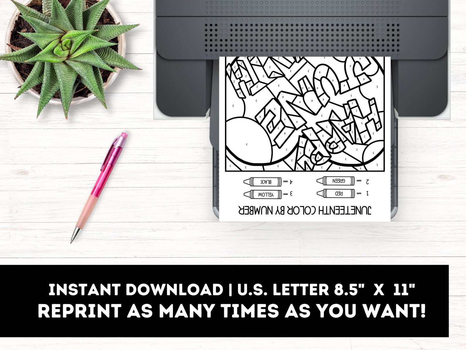 Juneteenth Color by Number Coloring Page for Kids, Juneteenth ...