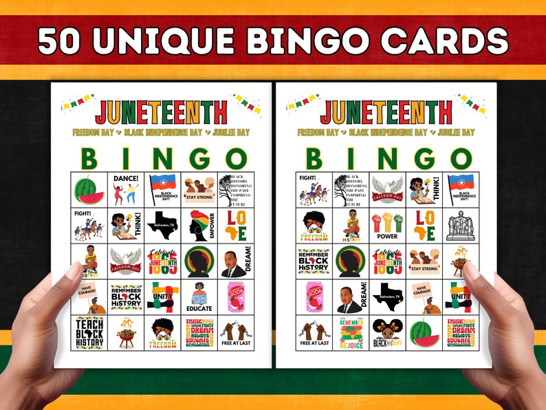 Juneteenth Bingo, Printable Juneteenth Activities, Freedom Day ...