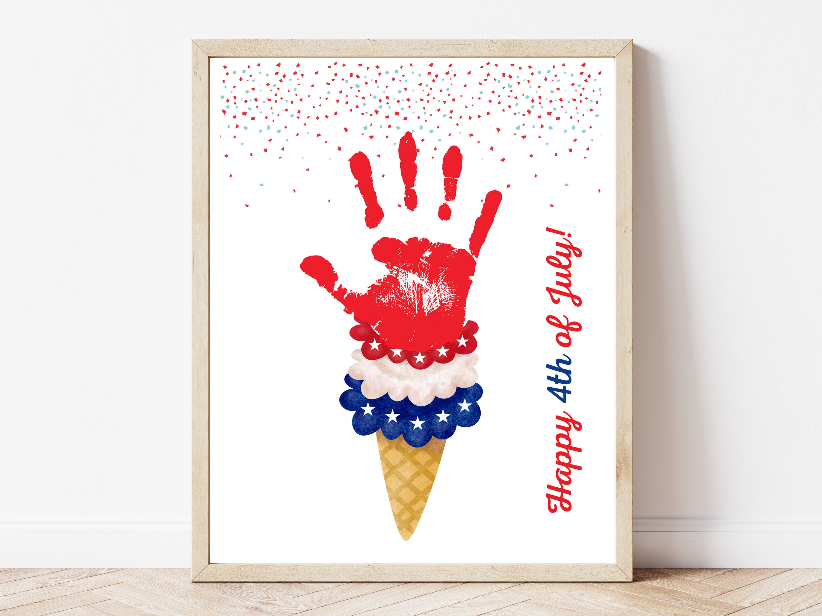 4th of July Handprint Art Craft, Ice Cream Handprint Art for Toddler ...