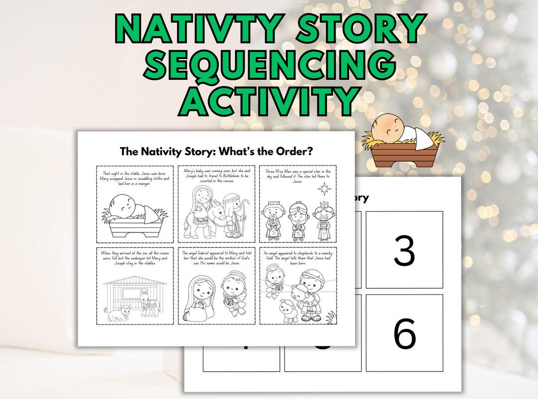 Nativity Story Sequence Activity, Printable Bible Lesson for Kids ...