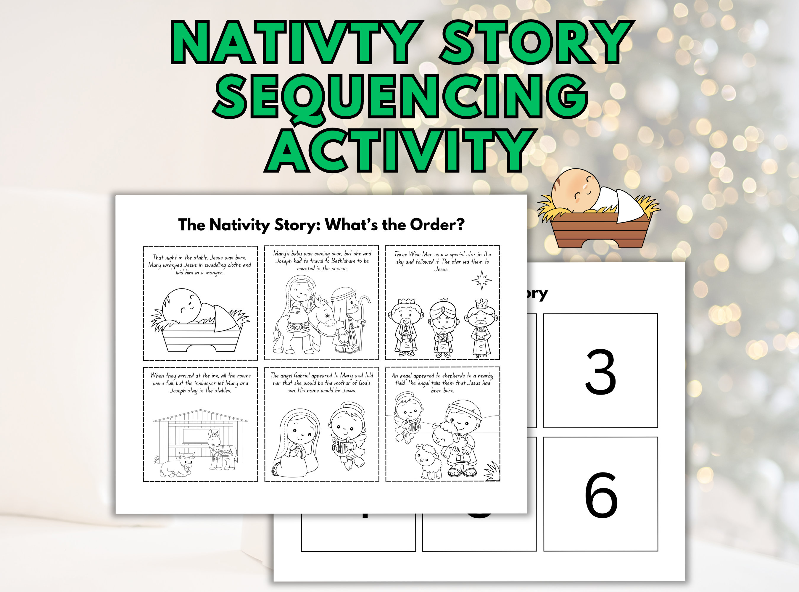 Nativity Story Activity Printable Bible Lesson Kids Crafts Bible Lesson ...
