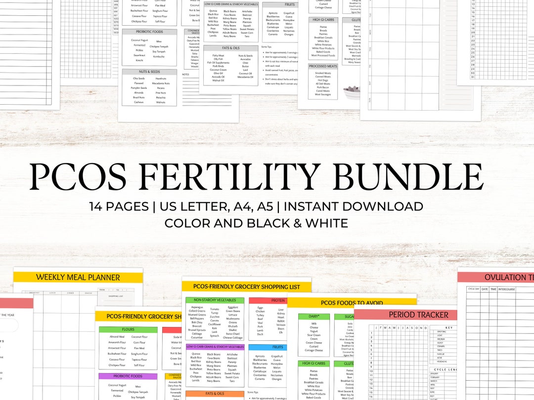 PCOS Planner PCOS Tracker Bundle Ovulation Tracker Fertility Tracker ...