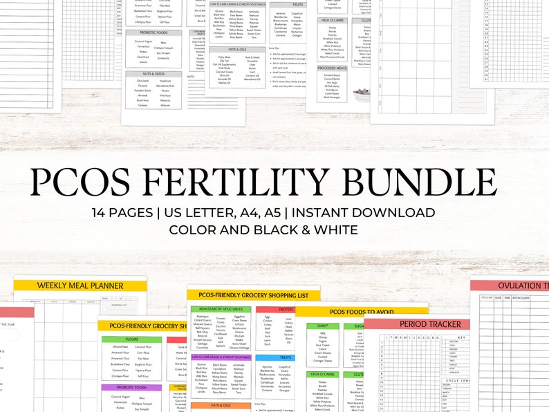 PCOS Planner PCOS Tracker Bundle Ovulation Tracker Fertility Tracker ...