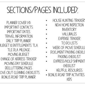 PCS Binder Printable PCS Checklist | Moving Checklist, Moving Binder ...