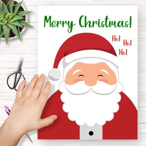 Santa Handprint Craft, Christmas Handprint Art, Christmas Crafts for ...