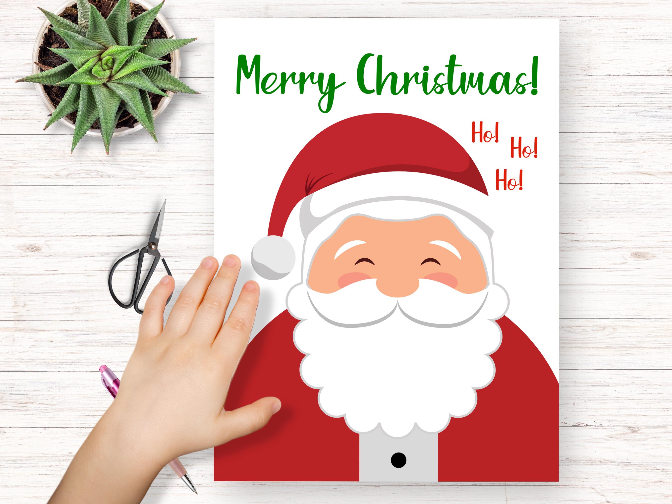 Santa Handprint Craft, Christmas Handprint Art, Christmas Crafts for ...