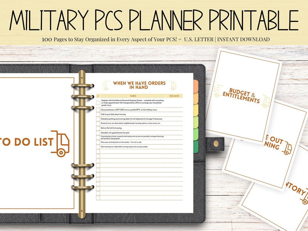 PCS Binder Printable PCS Checklist | Moving Checklist, Moving Binder ...