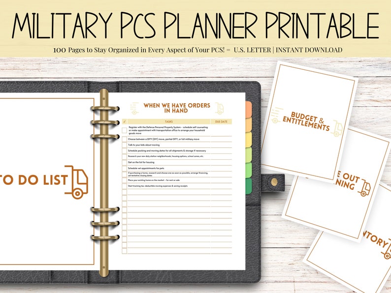 PCS Binder Printable PCS Checklist Moving Checklist, Moving Binder ...