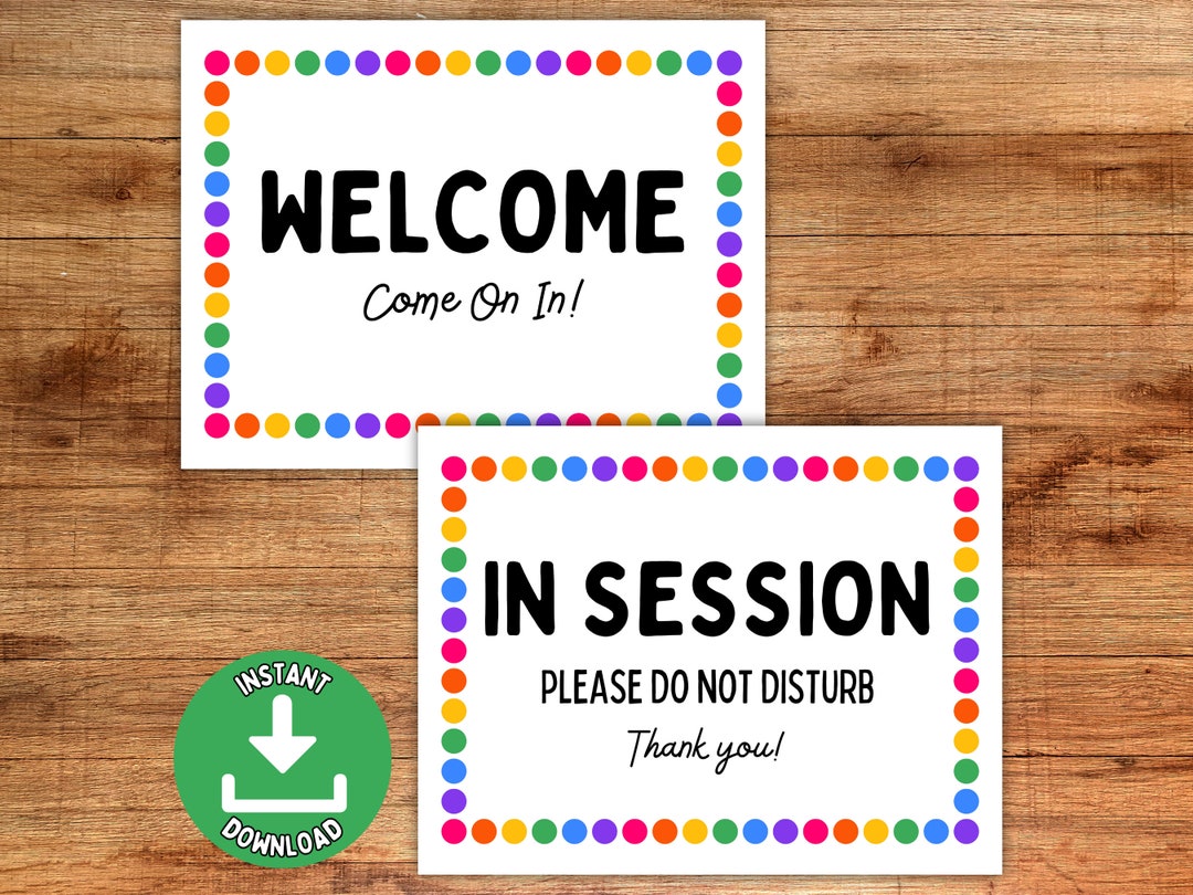 In Session Do No Disturb Printable Door Hanger for Therapist Office ...