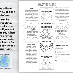 Sunday School Prayer Cube Printable Lord's Prayer Kids' Sunday School ...