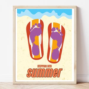 Beach Handprint Craft for Kids, Printable Summer Art for Kids, Summer ...