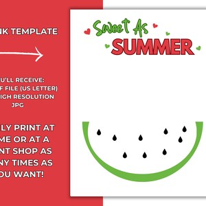Watermelon Handprint Art, Printable Summer Handprint Craft for Kids ...
