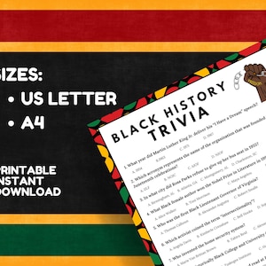 Black History Month Trivia, Printable Black History Month Games, Black ...