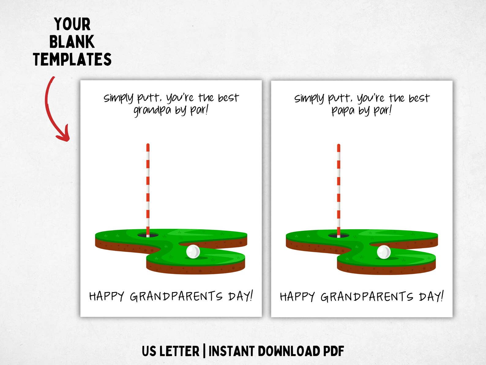 Grandparents Day Golf Handprint Craft, Grandpa Handprint Art ...