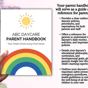 Editable Daycare Parent Handbook Template, Childcare Policy and ...