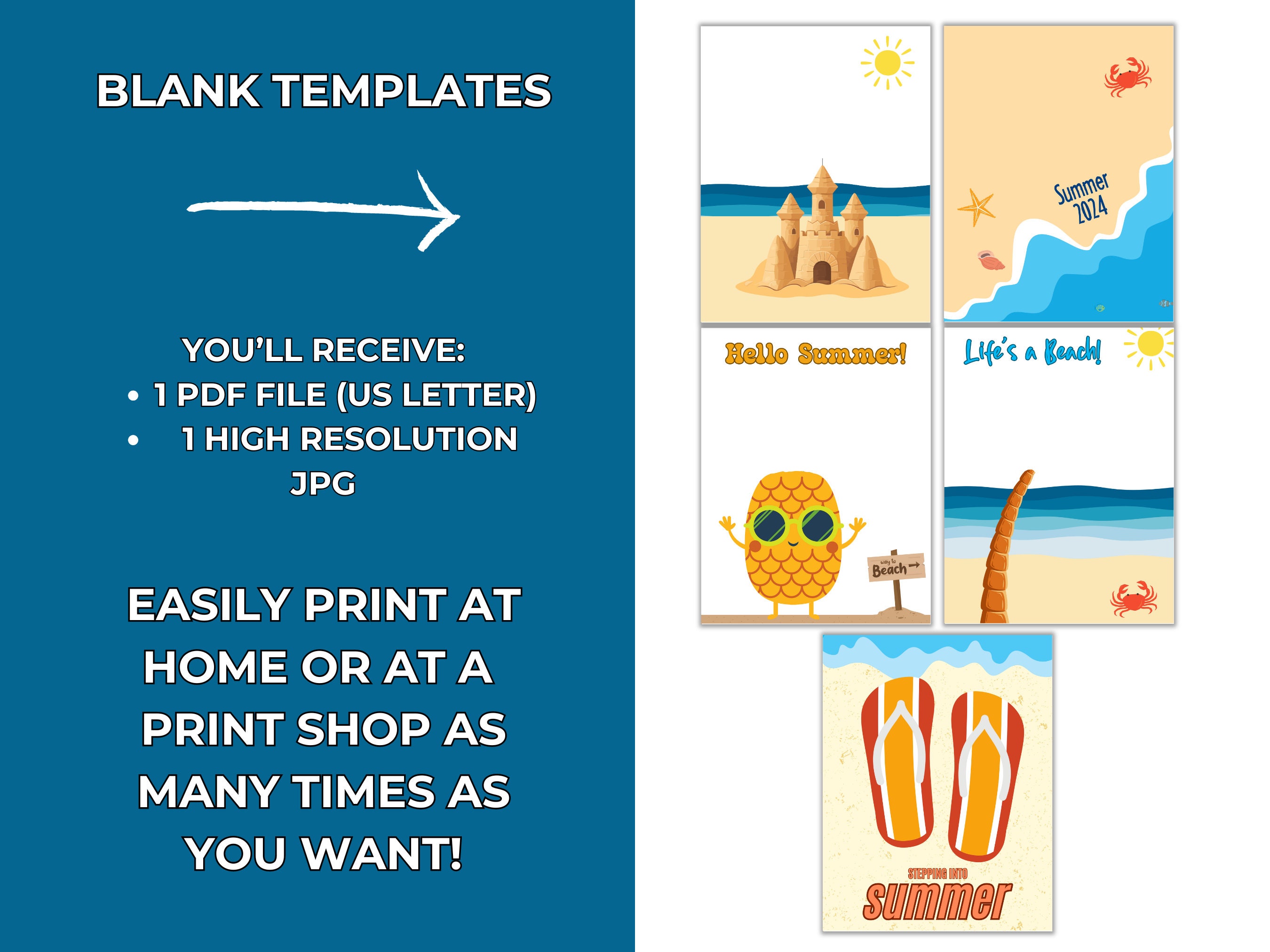 Summer Handprint Craft for Kids Printable Summer Art for Kids Beach ...