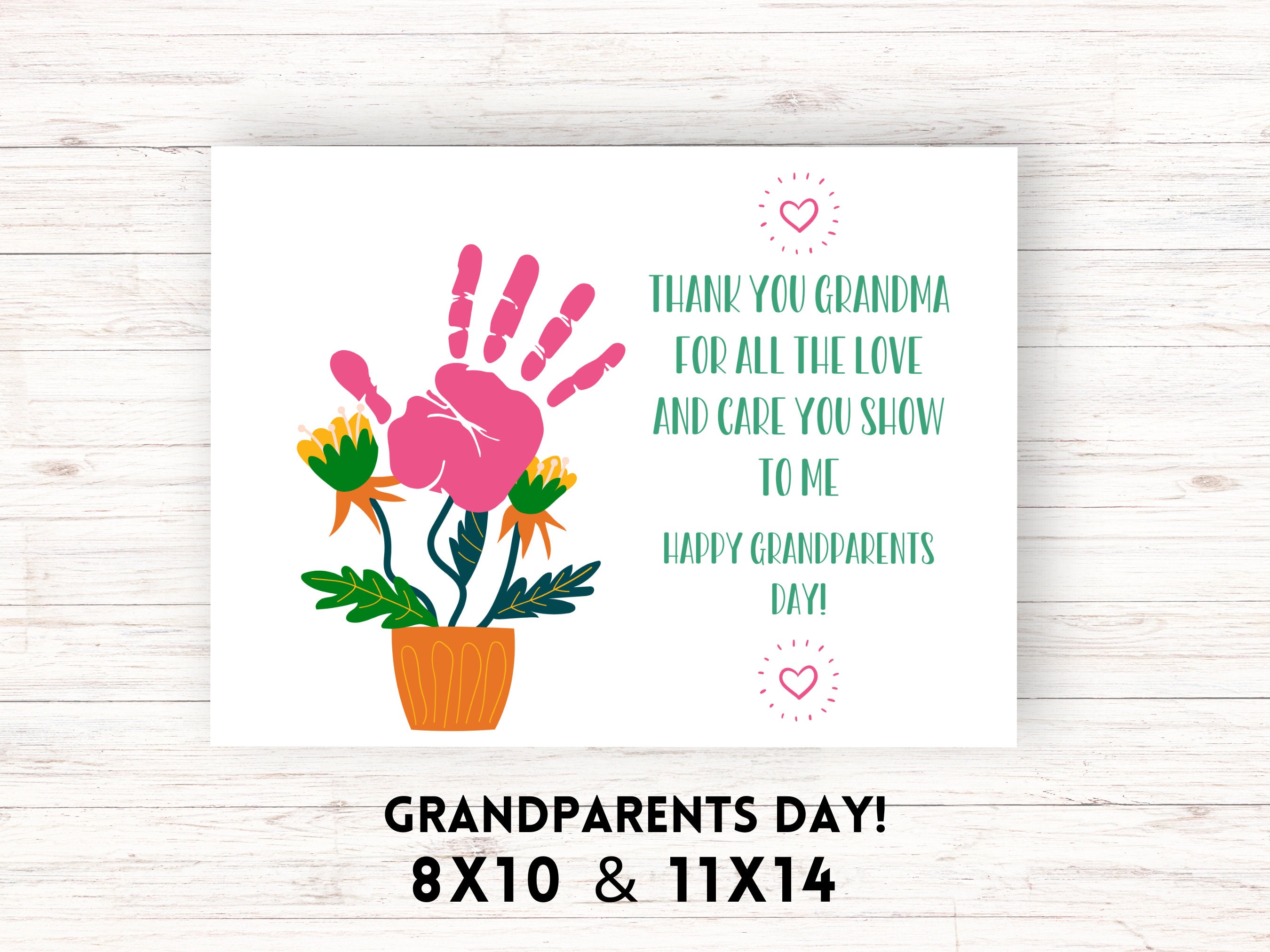 Grandparents Day Handprint Craft, Grandparents Day Art, Grandparents ...