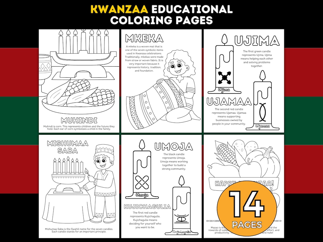 Kwanzaa Kids Coloring and Activities Pages, Kids Kwanzaa Classroom ...