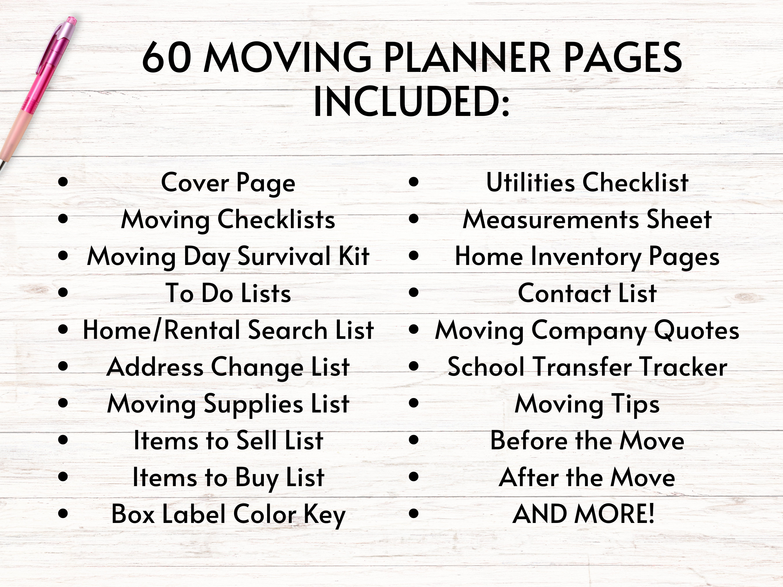 Moving Checklist, PCS Binder, Moving Binder, Moving Printable, Moving ...