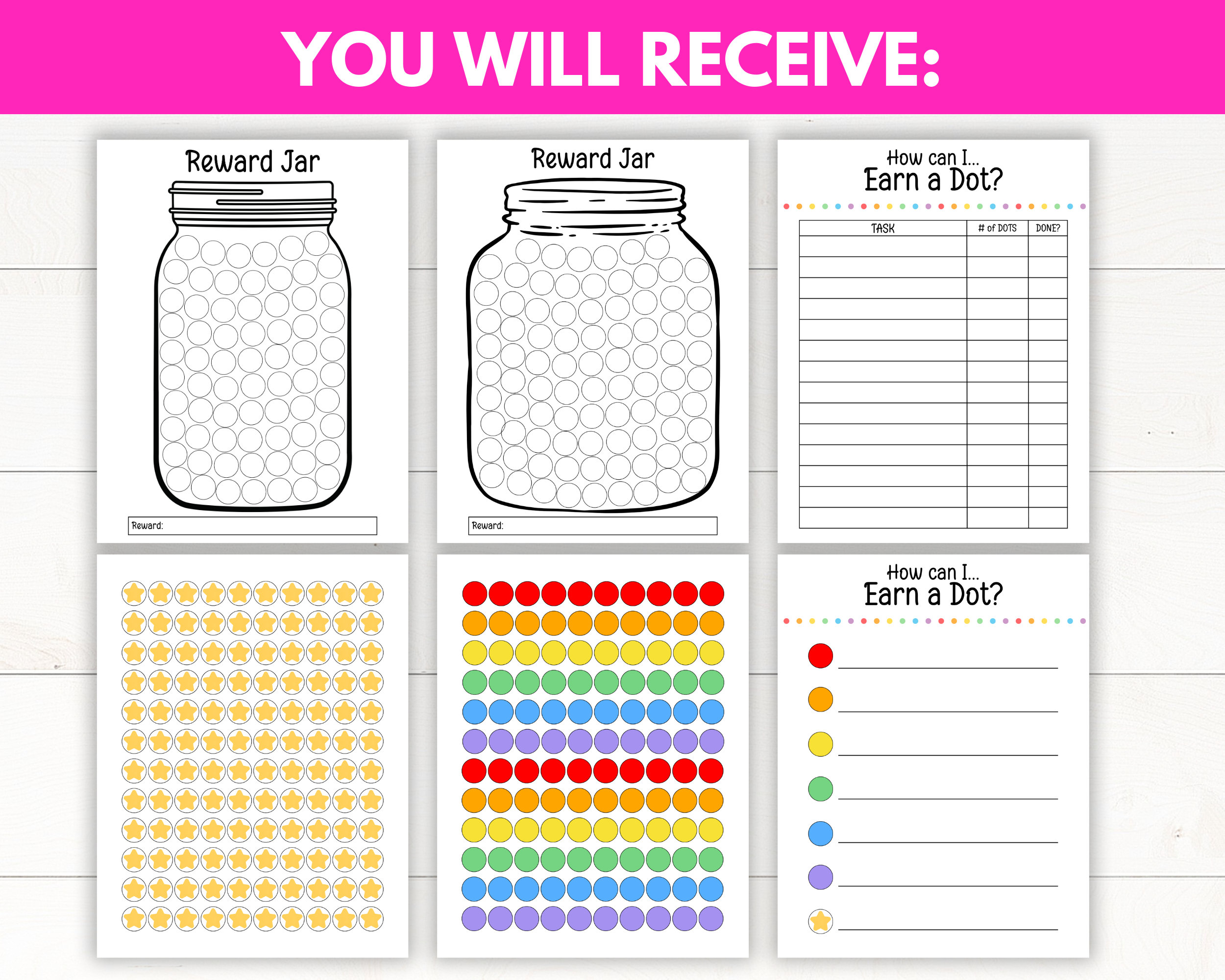 Printable Reward Jar, Kids Reward Chart, Motivational Goal Progress ...