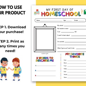 First Day of Homeschool Keepsake, Back to School Interview, Homeschool ...
