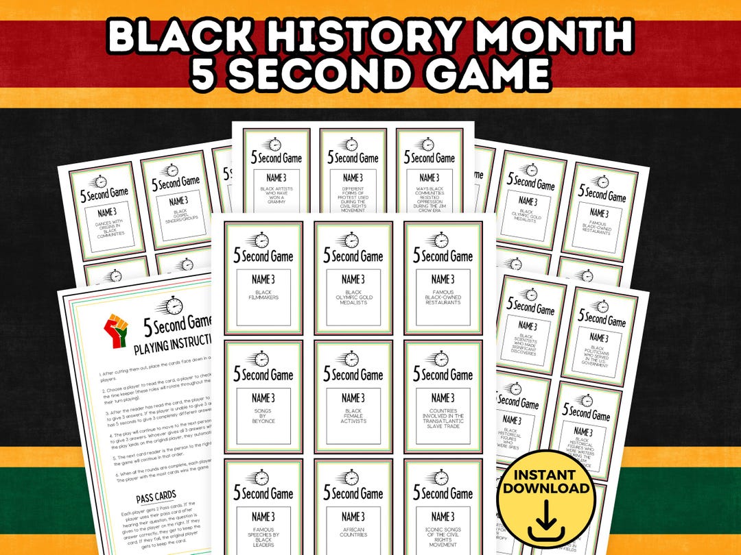Black History Trivia Games, Black History Month Games, Black History ...