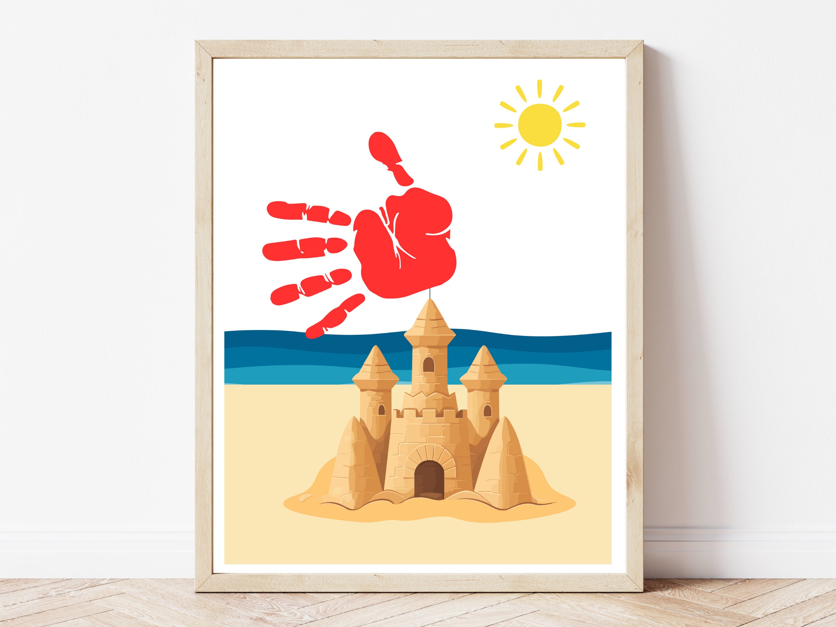 Beach Handprint Craft for Kids, Printable Summer Art for Kids, Summer ...