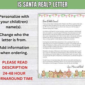 Is Santa Real Explanation Letter Personalized, Santa Letter Printable ...