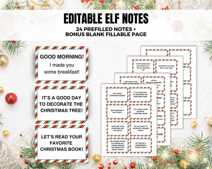 Editable Elf Jokes Cards, Christmas Elf Activity Cards, Notes for Elf ...